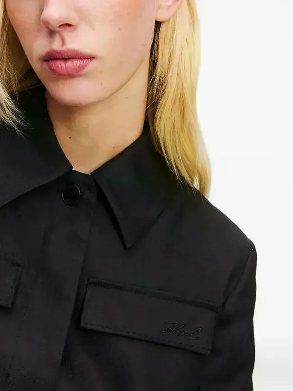 Karl Lagerfeld Pocket-detail Cropped Jacket