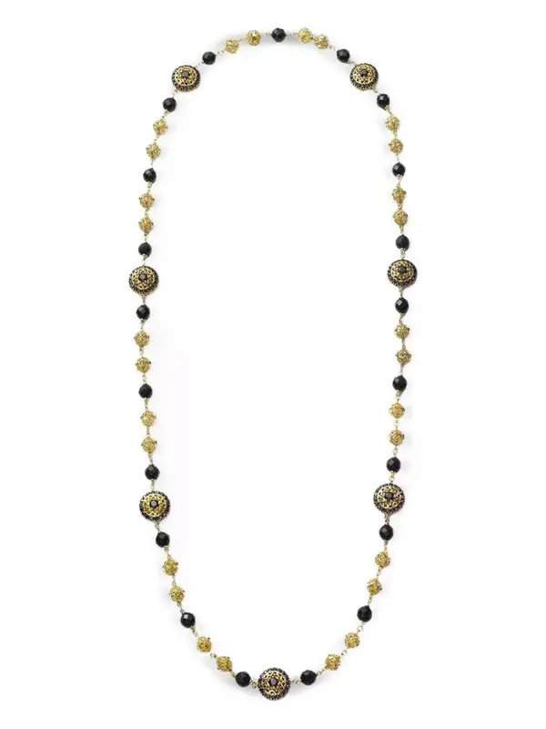 Dolce & Gabbana 18k Yellow Sicily Jade And Black Sapphire Necklace - Gold