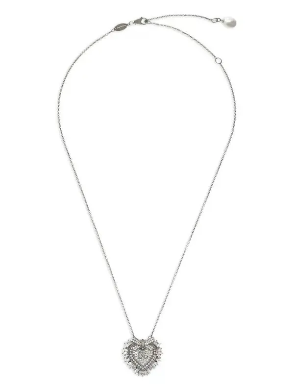 Dolce & Gabbana 18k White Gold Diamond Devotion Necklace - Silver