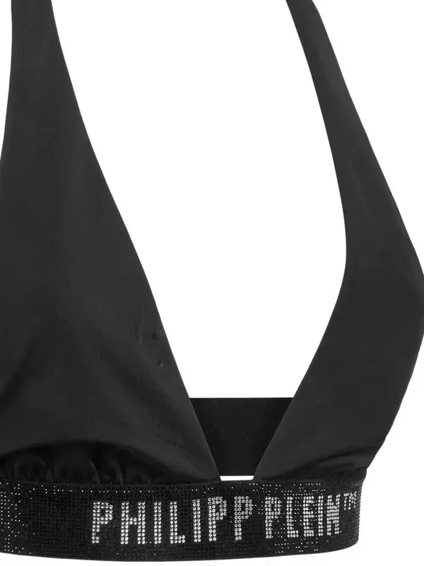 Philipp Plein Logo Band Bikini Top