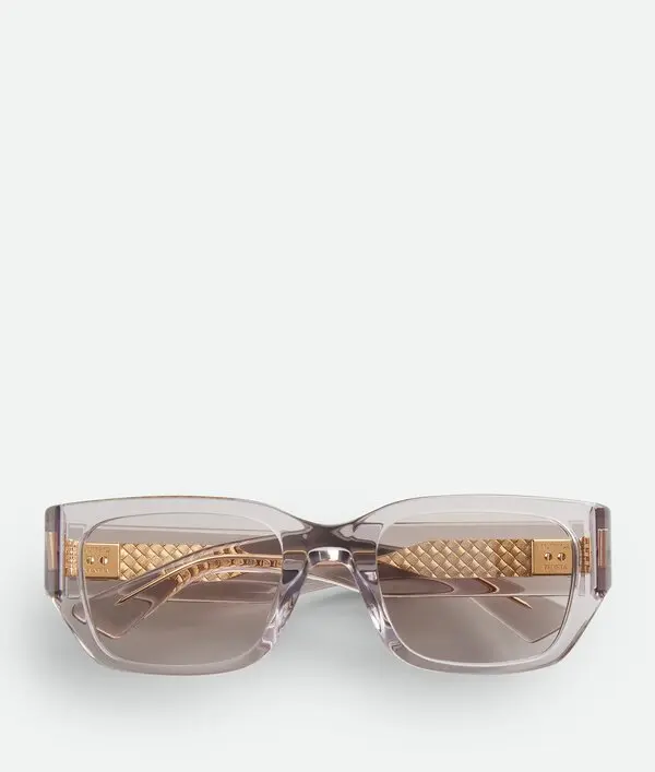 BOTTEGA  VENETA Intrecciato Square Sunglasses - Gray
