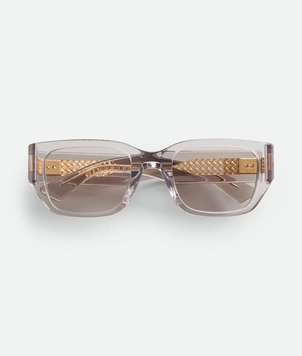 Bottega Veneta Intrecciato Square Sunglasses - Gray