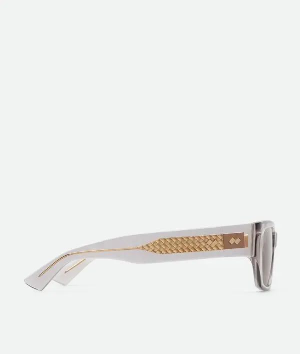 Bottega Veneta Intrecciato Square Sunglasses - Gray