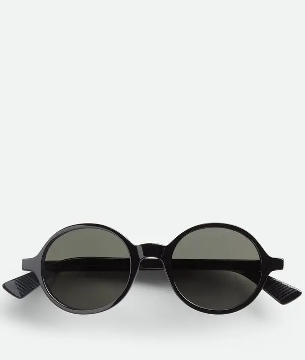 Bottega Veneta Round Frame Sunglasses - Black/grey