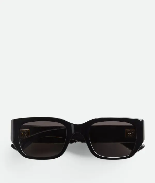 BOTTEGA  VENETA Intrecciato Square Sunglasses - Black/gray