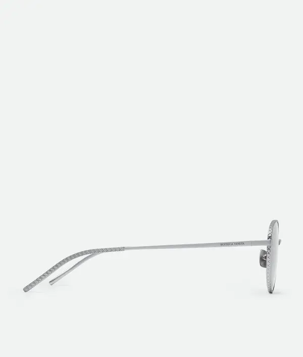 Bottega Veneta Intrecciato Panthos Sunglasses - Silver/gray