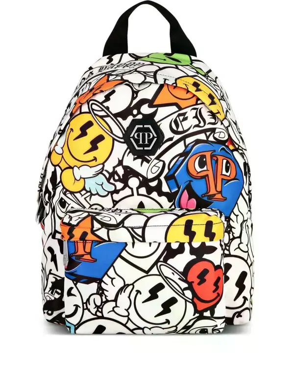 Philipp Plein Printed Backpack - White