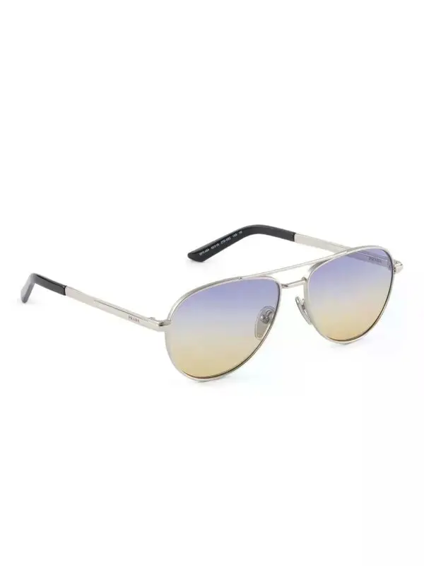 Prada Logo-engraved Aviator Sunglasses