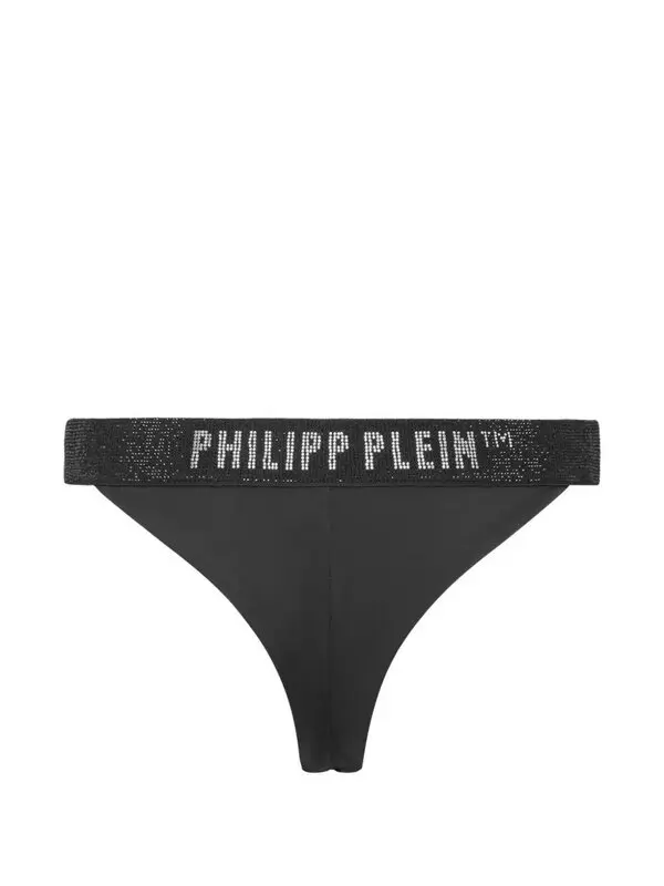 Philipp Plein Logo-band Bikini Bottom - Black