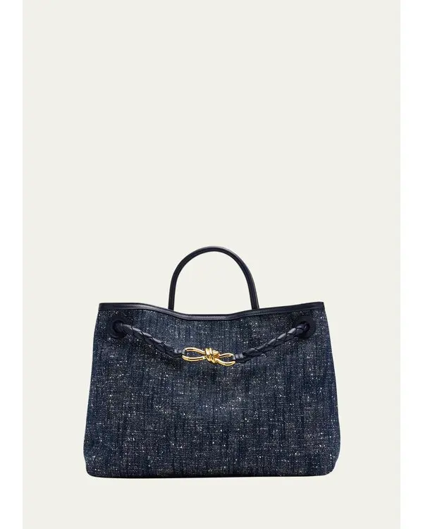 Bottega Veneta Andiamo Medium Boucle Denim Tote Bag