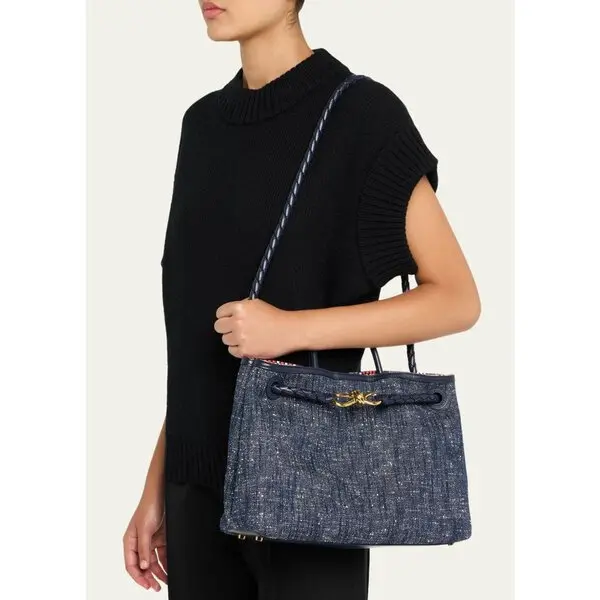 Bottega Veneta Andiamo Medium Boucle Denim Tote Bag