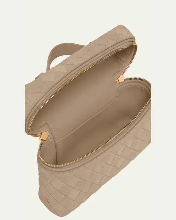 Bottega Veneta Intrecciato Suede Crossbody Bag - Ecru