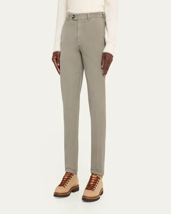Brunello Cucinelli Modern Fit Flat-front Pants - Khaki