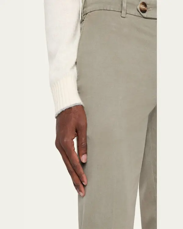 Brunello Cucinelli Modern Fit Flat-front Pants - Khaki