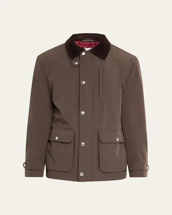 Brunello Cucinelli Nylon Jacket With Corduroy Collar