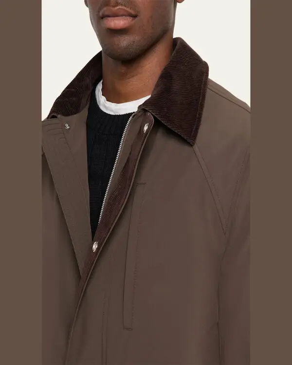 Brunello Cucinelli Nylon Jacket With Corduroy Collar