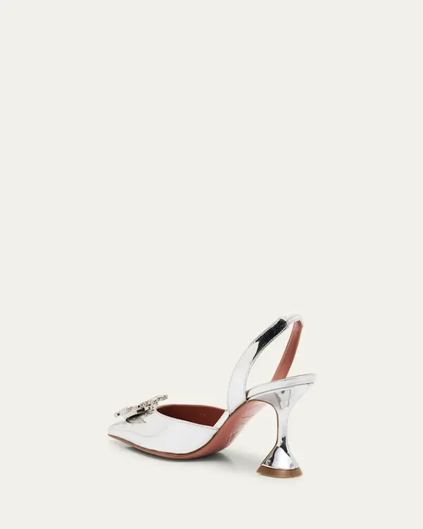 Amina Muaddi Begum Mirror Leather Slingback Pumps