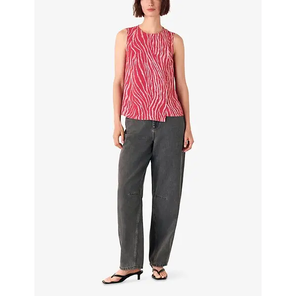 Whistles Zebra-print Layered Woven Tank - Multi-coloured