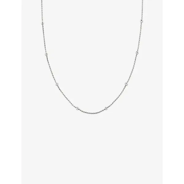 Monica Vinader Beaded Rope Chain Necklace - Silver