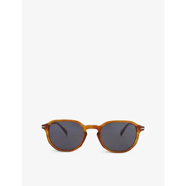 DB EYEWEAR BY DAVID BECKHAM Rectangle-frame Acetate Sunglasses - Striped Brown