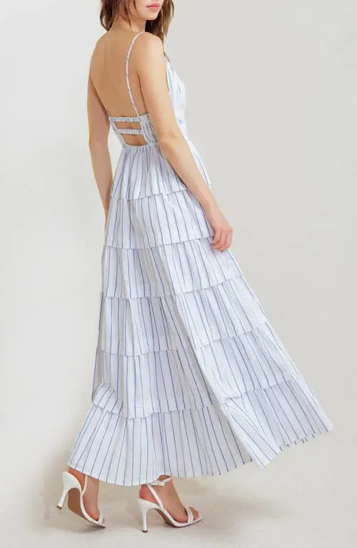 FREEMARKET Cutout Tiered Sleeveless Maxi Dress