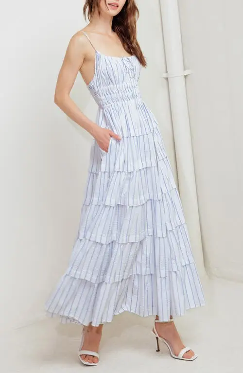 FREEMARKET Cutout Tiered Sleeveless Maxi Dress