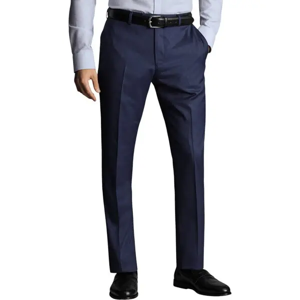 CHARLES TYRWHITT Ultimate Performance Sharkskin Suit Trousers - Royal Blue