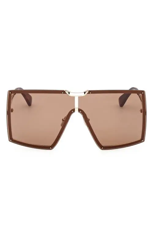 Max Mara 69mm Shield Sunglasses - Gold/ Blonde Havana / Br Rose