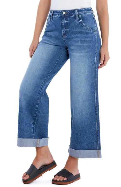 HINT OF BLU High-rise Wide Leg Jeans - Luna Blue