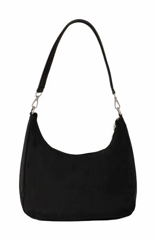 BAGGALLINI Coastal Flip Lock Half Moon Bag - Black