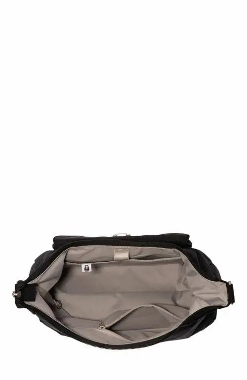 BAGGALLINI Coastal Flip Lock Half Moon Bag - Black
