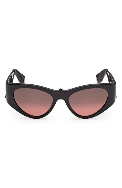 CHRISTIAN LOUBOUTIN 54mm Loubishark Cat Eye Sunglasses - Black/ Red Gradient