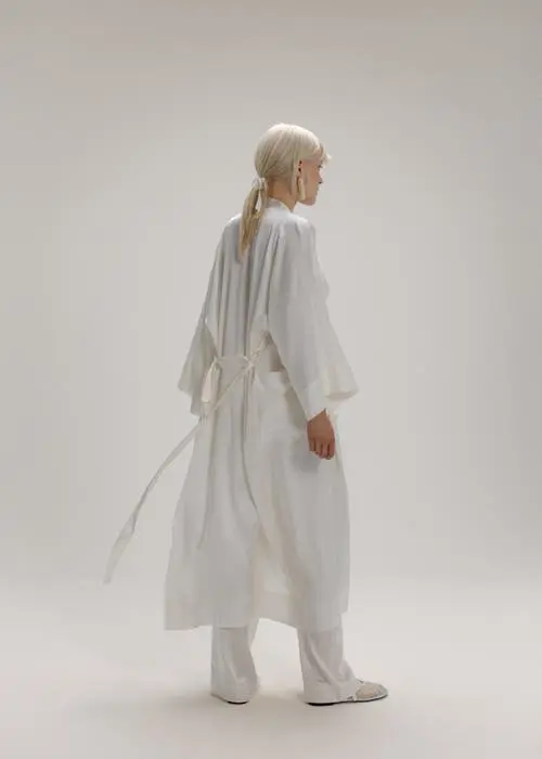 ALAS Silk Kimono Robe - Milk White