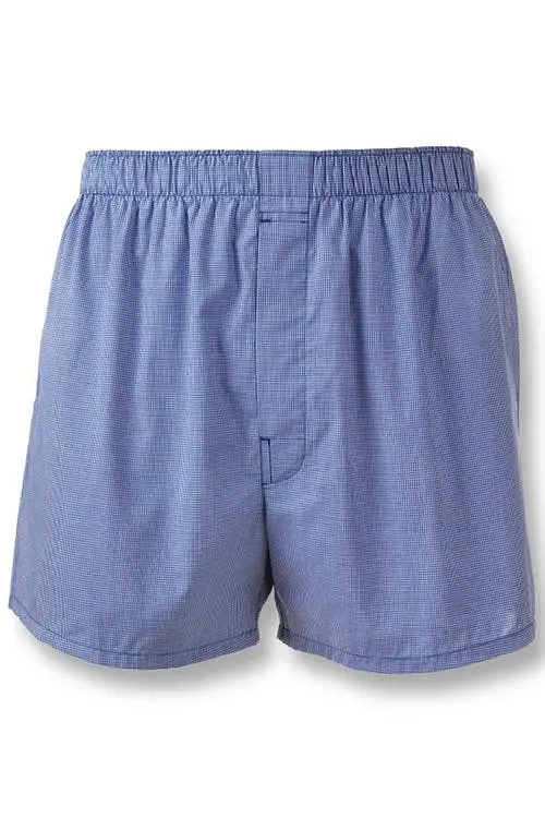 CHARLES TYRWHITT Micro Grid Woven Boxers - Royal Blue