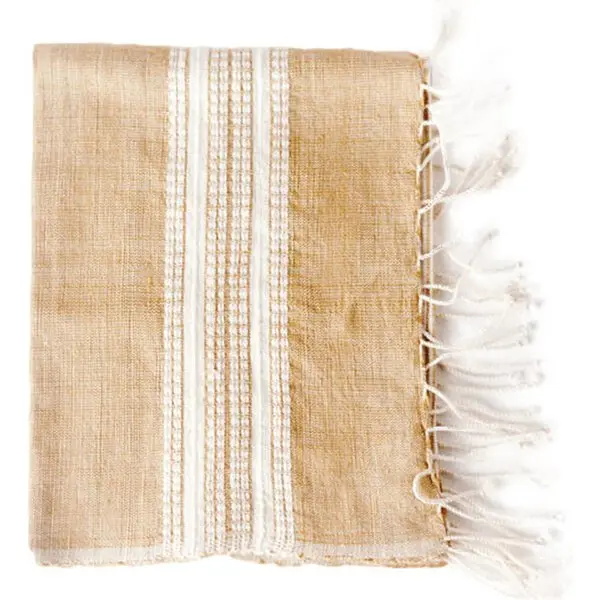 CREATIVE WOMEN Aden Cotton Hand Towel - Beige W/natural