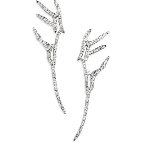 Collina Strada Wing Stud Earrings - Crystal Clear