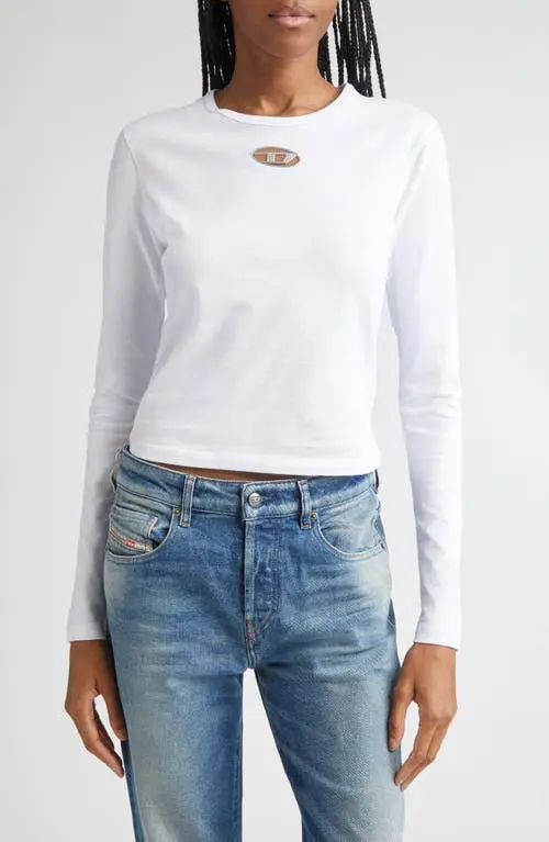 DIESEL® Metallic Oval D Cutout T-shirt - White