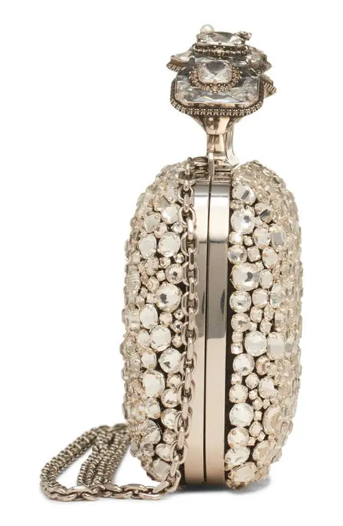 Alexander McQueen Spider Crystal Knuckle Box Clutch - Silver/ Silver