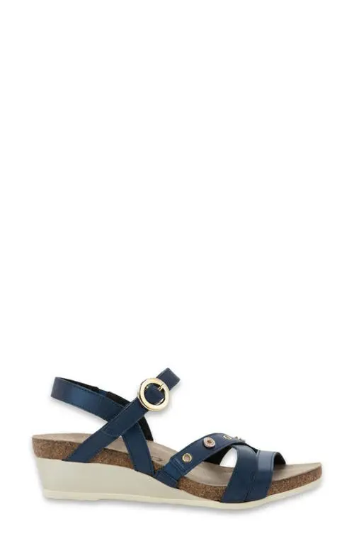 Naot Sparkle Wedge Sandal - Polar Sea Leather