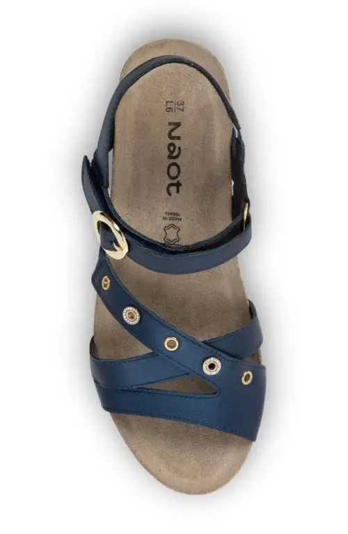 Naot Sparkle Wedge Sandal - Polar Sea Leather