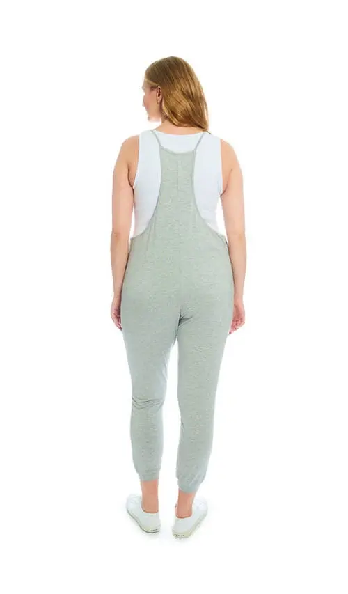 EVERLY GREY Maternity/nursing Knit Romper - Heather Grey Solid