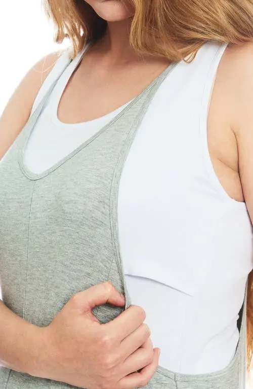 EVERLY GREY Maternity/nursing Knit Romper - Heather Grey Solid
