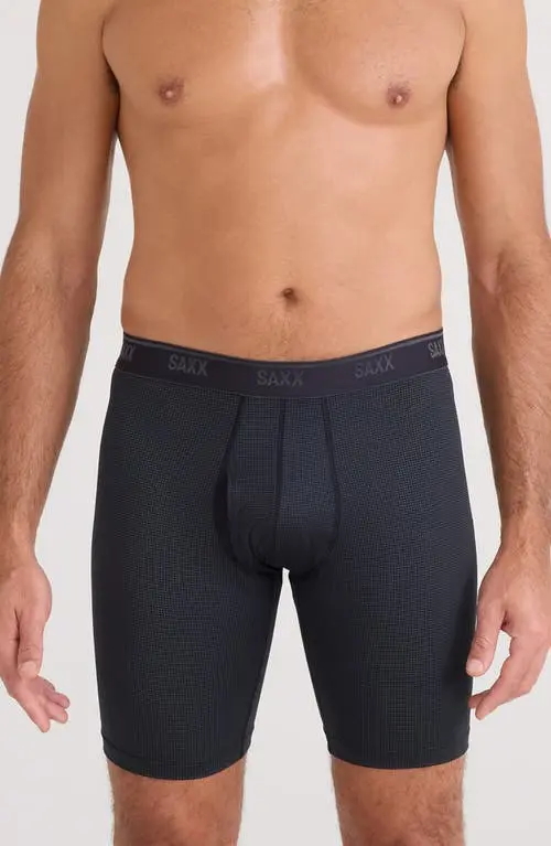SAXX Quest Quick Dry Mesh Slim Fit Long Boxer Briefs - Black