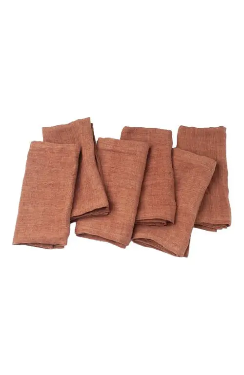 CREATIVE WOMEN Stone Washed Linen Dinner Napkinsset Of 4
