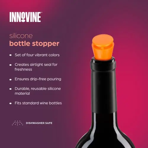 INNOVINE Silicone Bottle Stoppers Set Of 4