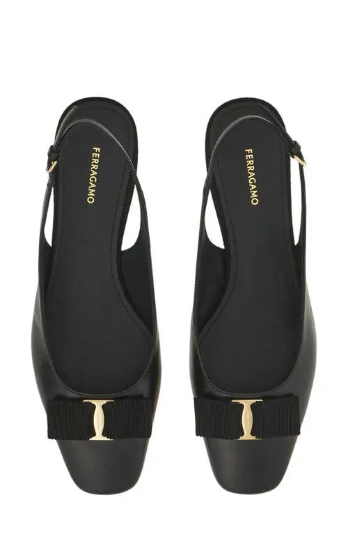 FERRAGAMO Rivada Bow Slingback Pumps - Nero