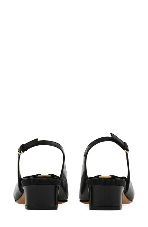 FERRAGAMO Rivada Bow Slingback Pumps - Nero