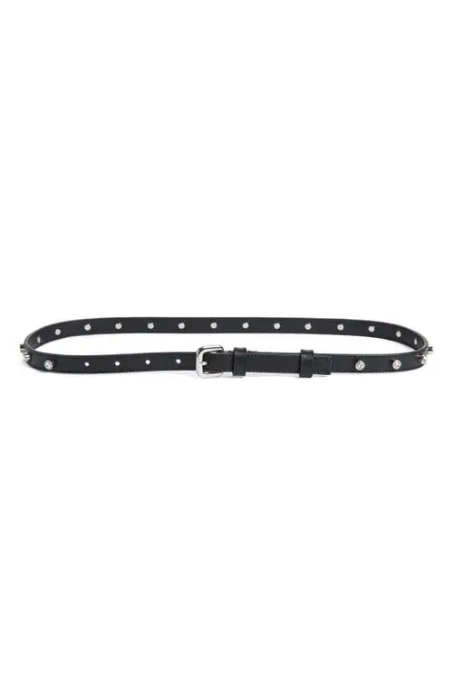 Altuzarra Studded Skinny Belt - Black/ Crystal