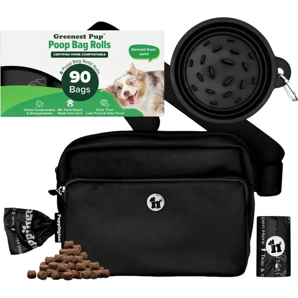 PUPPINGTON 3-in-1 Dog Walk Kit - Onyx Black