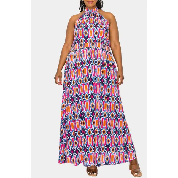 L I V D Halter Stretch Maxi Dress